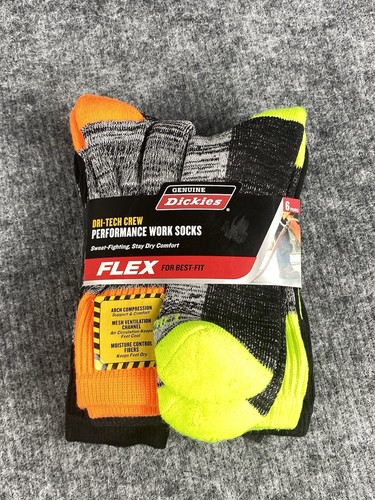 Genuine-Dickies Men's Dri-Tech Premium Performance Crew Work Sock 6 ...