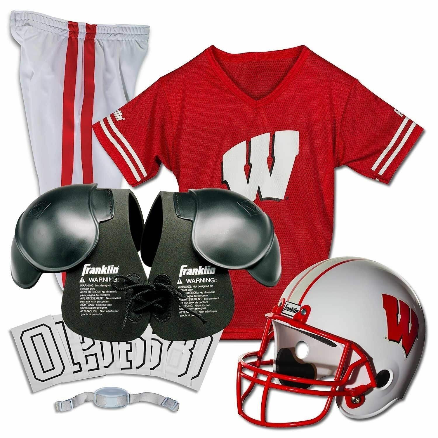 Wisconsin Badgers Kids NCAA 6pc Deluxe Football Uniform Set, Medium | eBay