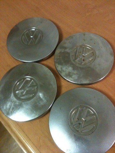 VW bug beetle hubcaps (four) chrome logo OEM original | eBay