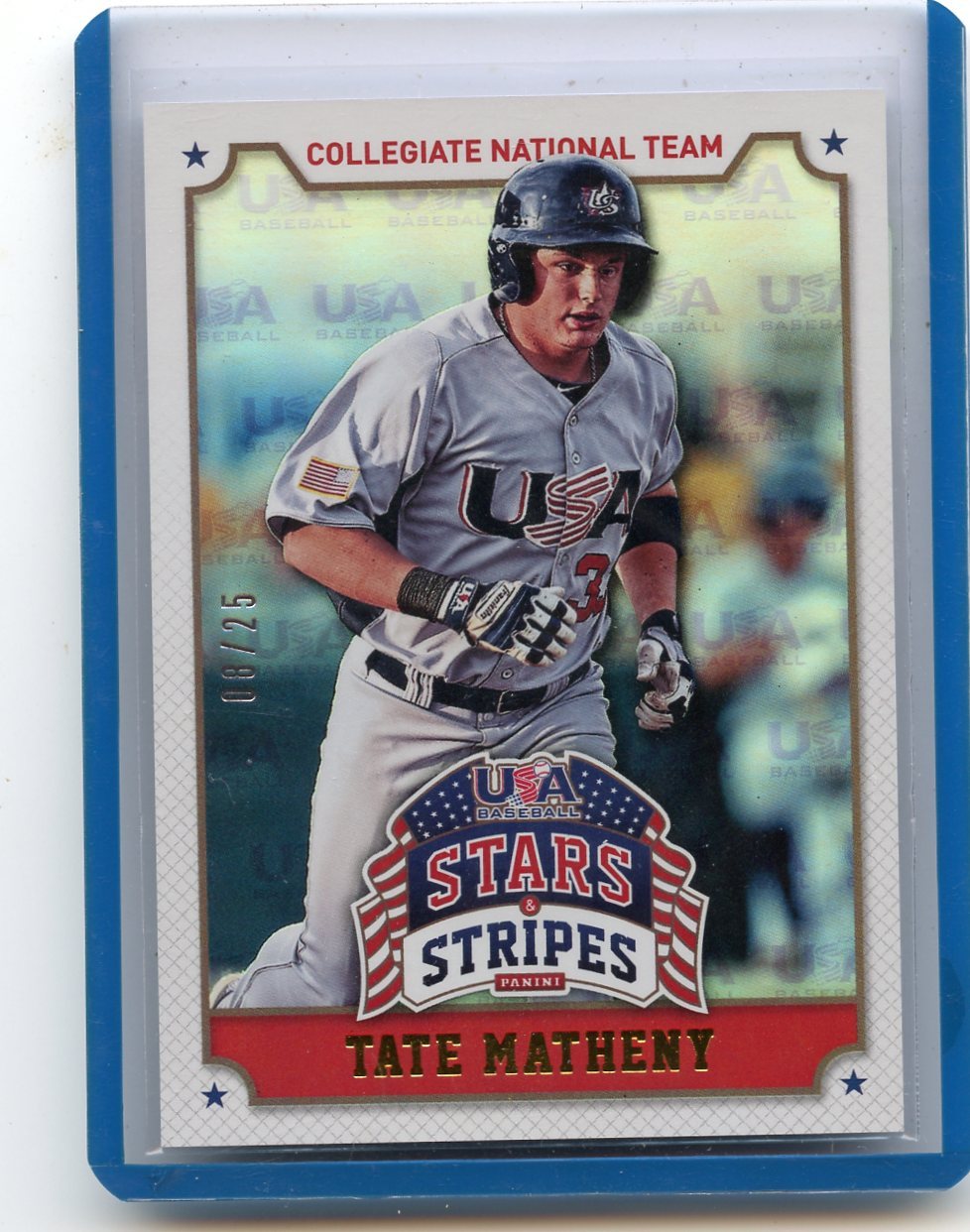 2015 USA STARS & STRIPES #89 TATE MATHENY ROOKIE RC "FOIL" #8/25 ...