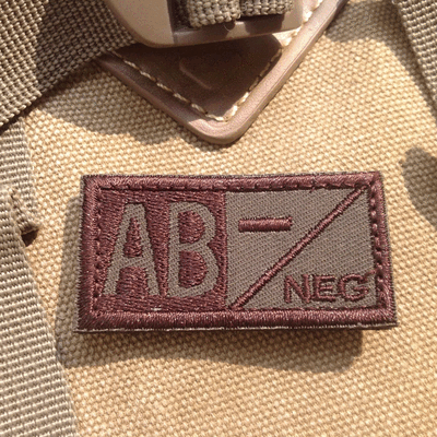 Military Blood Type AB- Negative Tactical Army Embroidered Patch ...