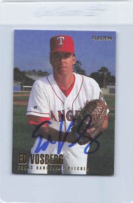 1996 Fleer #U91 Ed Vosberg Rangers Signed Auto *K1347 | eBay