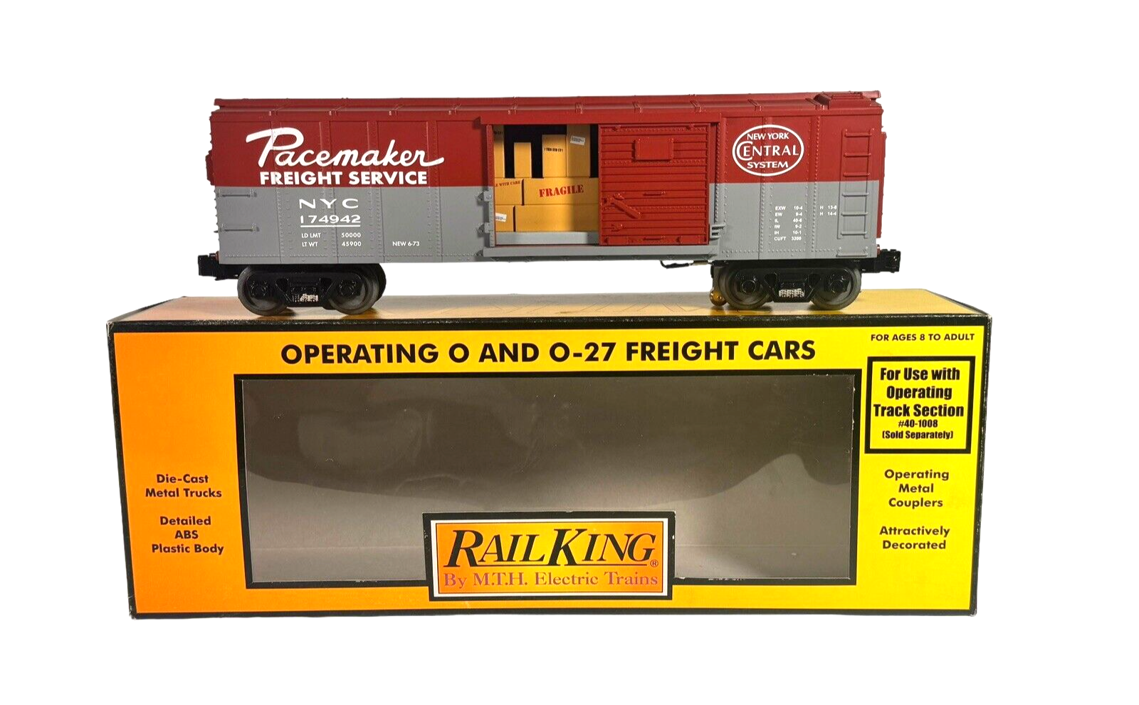 30-79016 O-Gauge MTH New York Central (#17492) Operating Box Car w ...