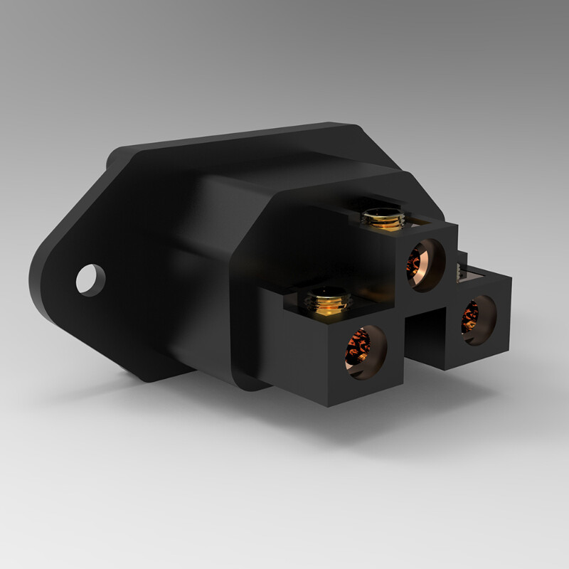 250V 15A Pure Copper AC Power Inlet Socket IEC C14 Screw Lock ...