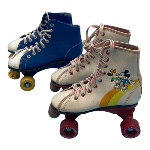 Vintage 70’s Mickey And Minnie Mouse Roller Skates and Blue Vintage ...