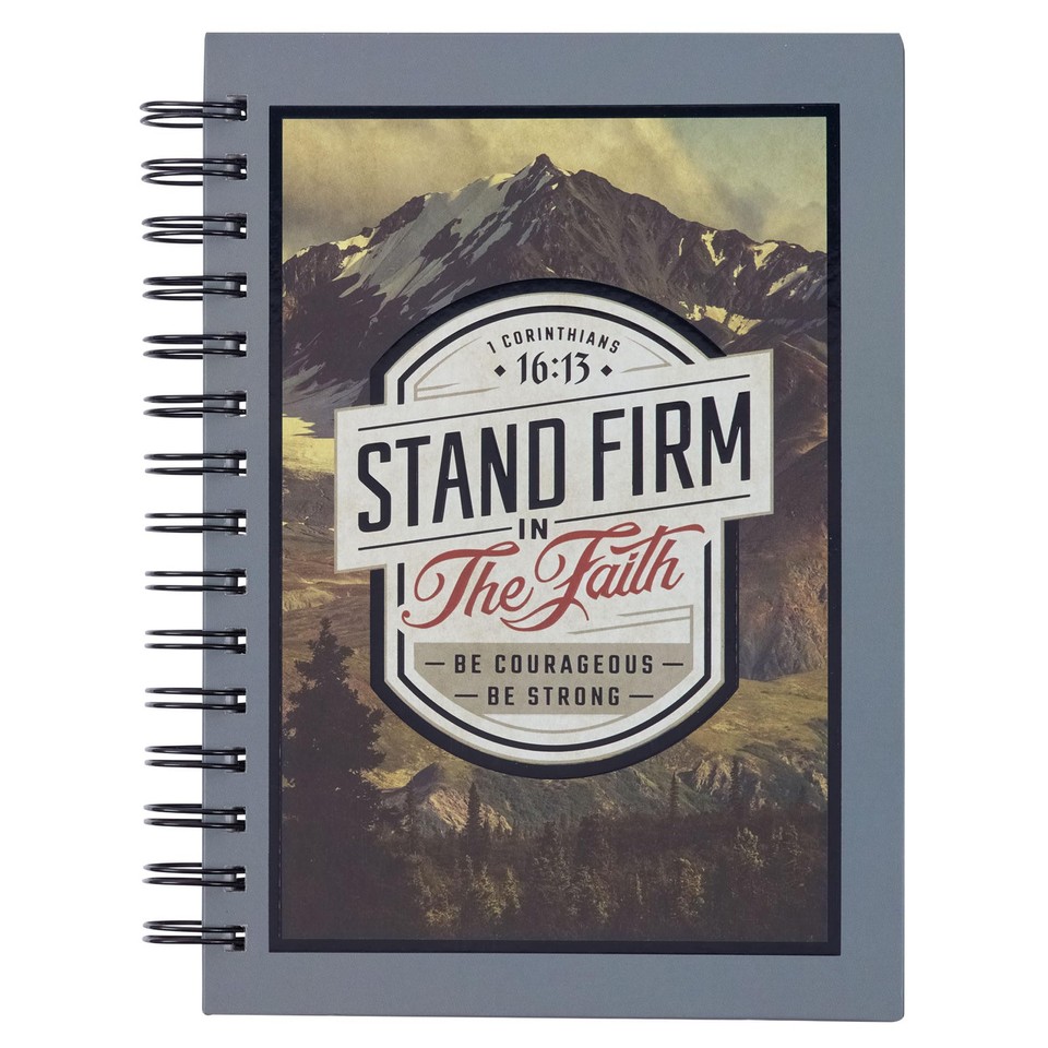 Christian Art Gifts Gray Journal w/Scripture Stand Firm Large Bible ...