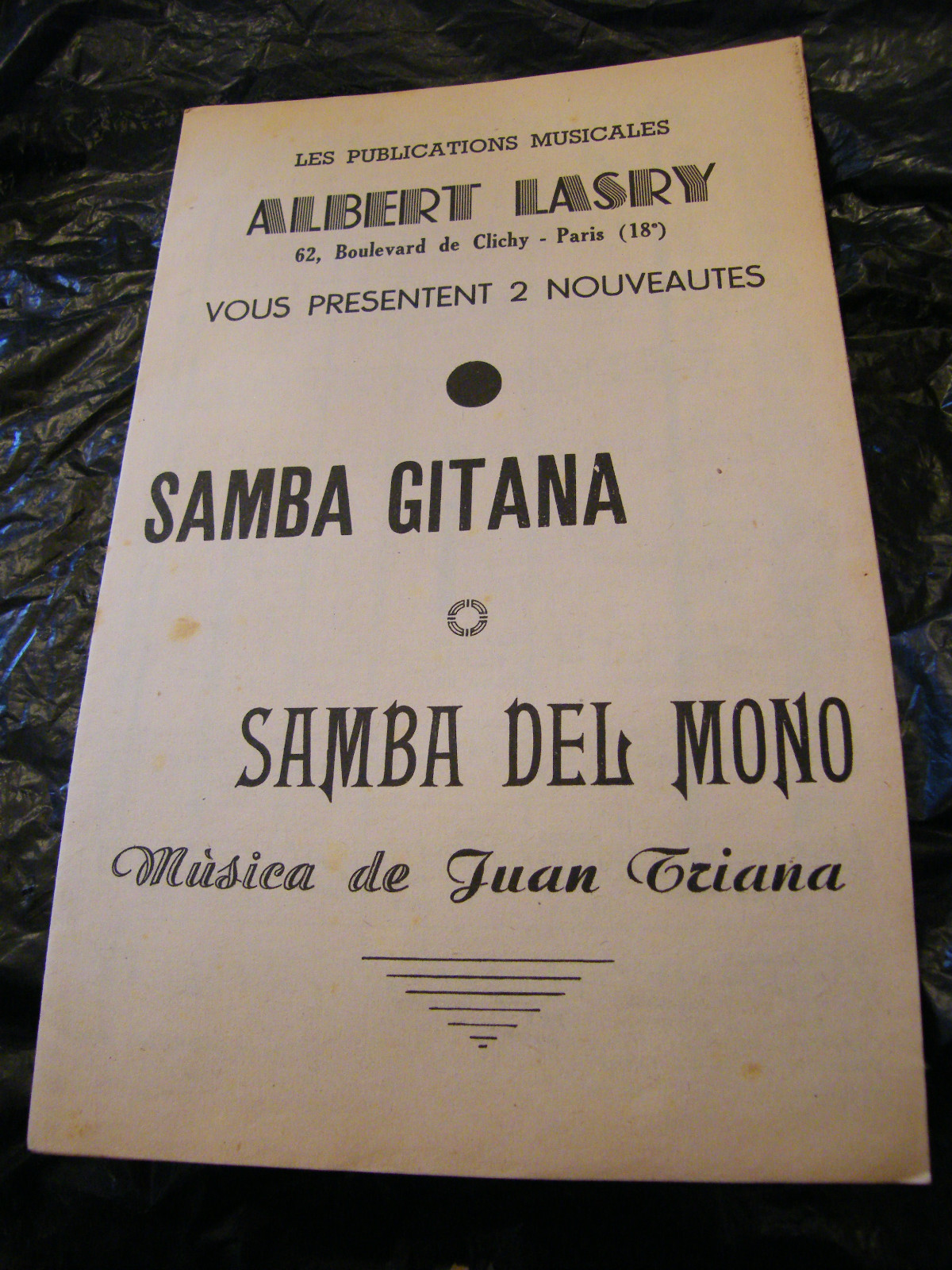 Partition Samba Gitana Samba del Mono Albert Lasry Juan Triana Music ...