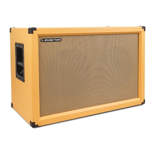 Sound Town 2 x 12" Guitar Speaker Cabinet, Birch Plywood Orange Tolex ...