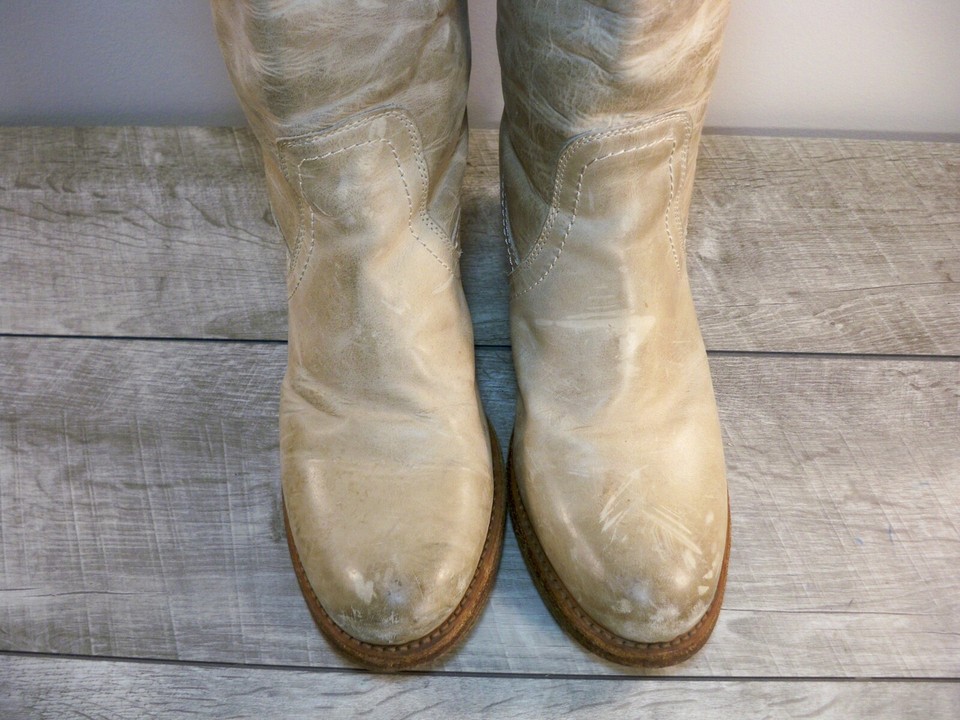 Frye Tall 77594 Jane Cuff Brown Leather Riding Stacked Heel Womens ...
