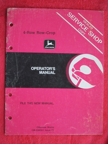 JOHN DEERE 4 ROW, ROW-CROP OPERATOR'S MANUAL | eBay