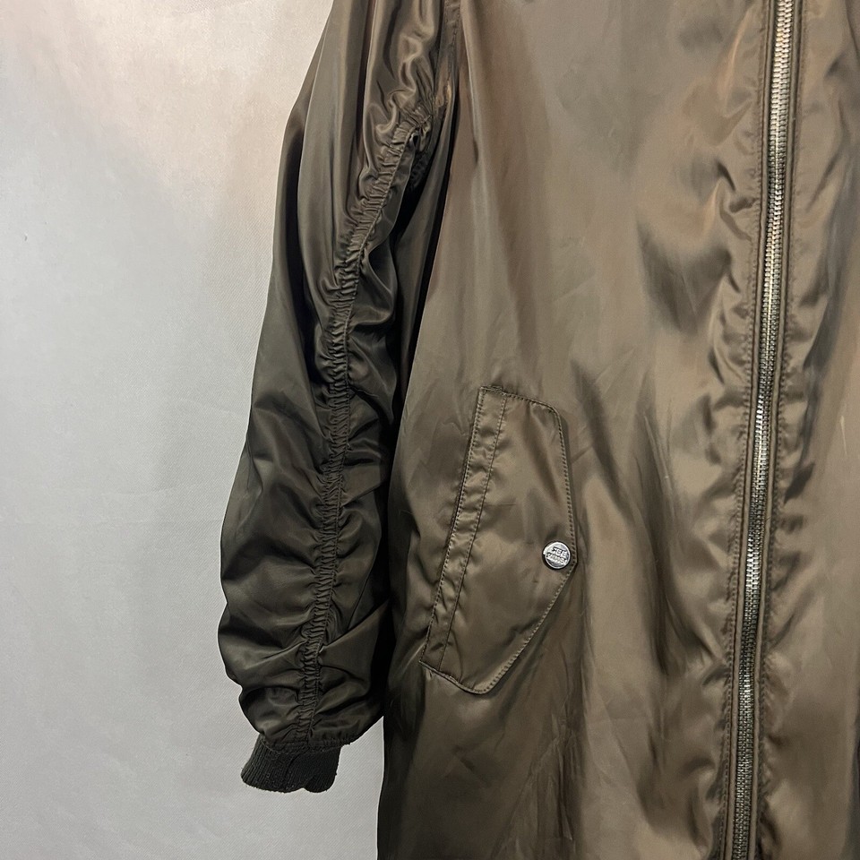 Steve Madden Jacket Coat Olive Green Hooded Lace Up Sides Size Large | eBay