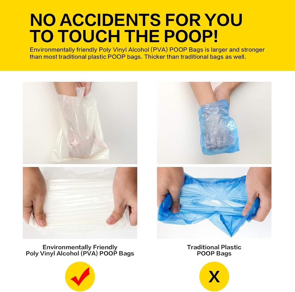 Doodie Flush Dog Poop Bag ? 50 Biodegradable Dog Waste Bags on rolls ...