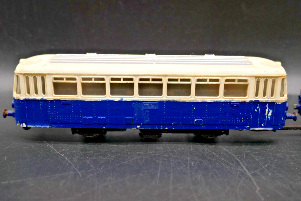HO Fleischmann Powered & Dummy Pair Railbus Cars Tram Trolley - Runs ...