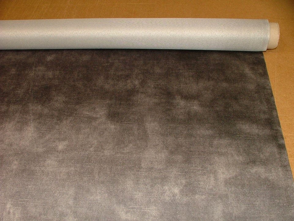 3.4 Metres iLiv Larne Charcoal Plush Velvet Fabric Curtain Upholstery ...