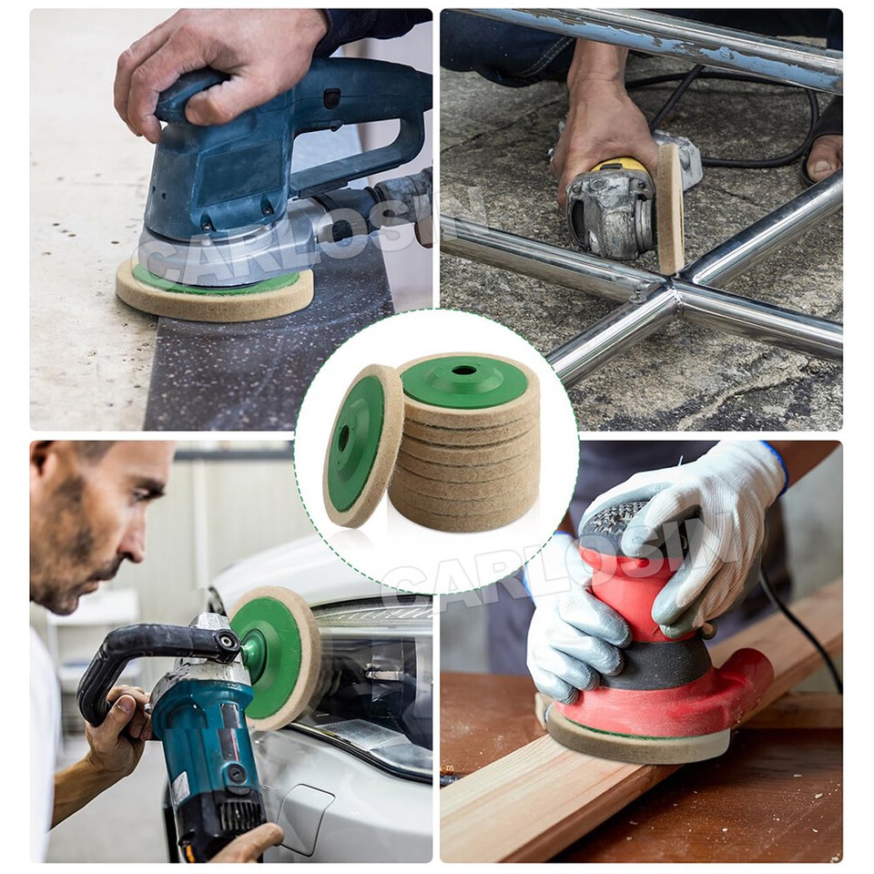 125MM Round Wool Buffing Pad Polishing Wheel Felt Buffer Disc for Angle ...