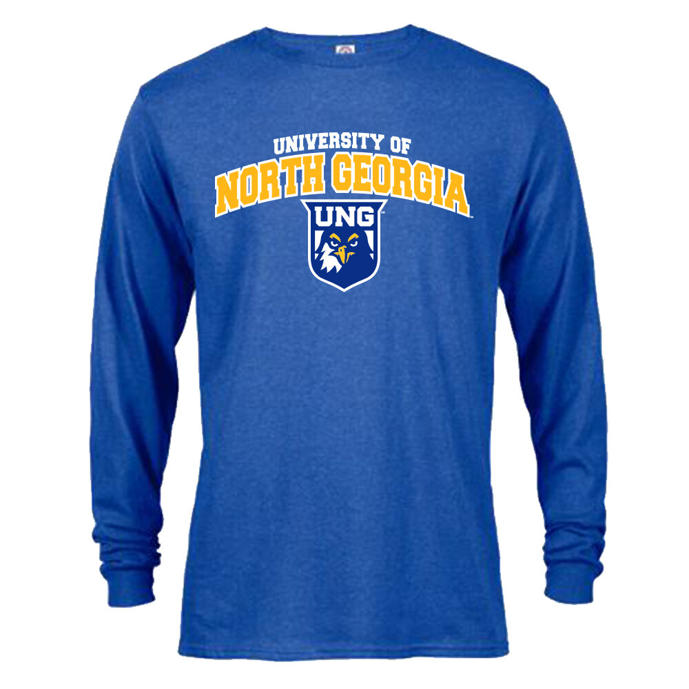 North Georgia Nighthawks UNG Arched Text with Mascot Logo Long Sleeve T ...