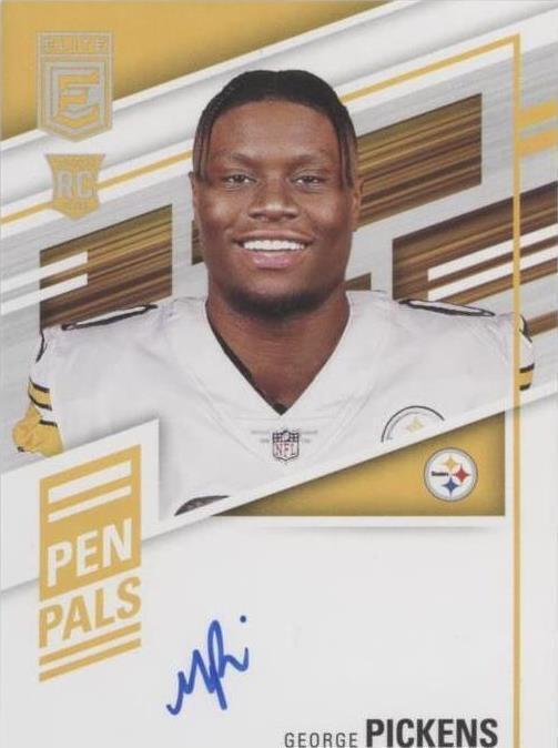 2022 Panini Donruss Elite - Pen Pals George Pickens #PP-GP Blue Ink (AU ...