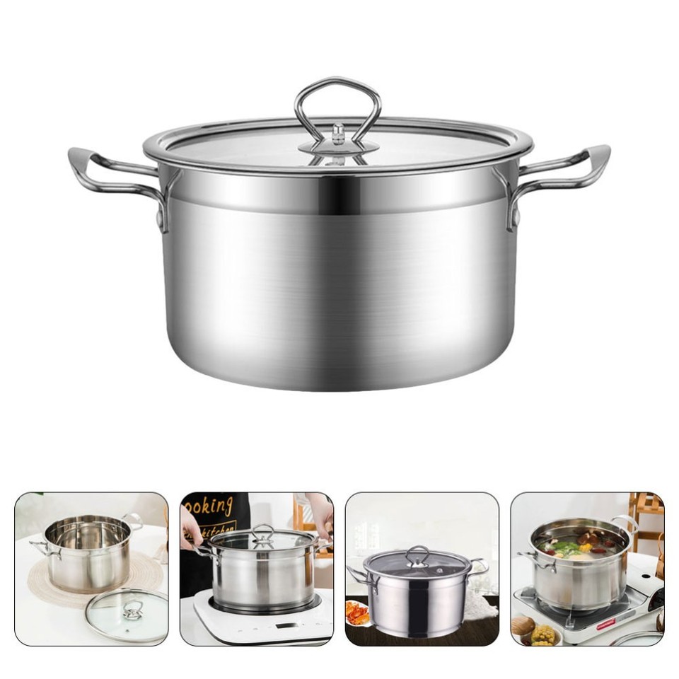 Stainless Steel Soup Pot Multifunctional Pot with Glass Lid Multi ...