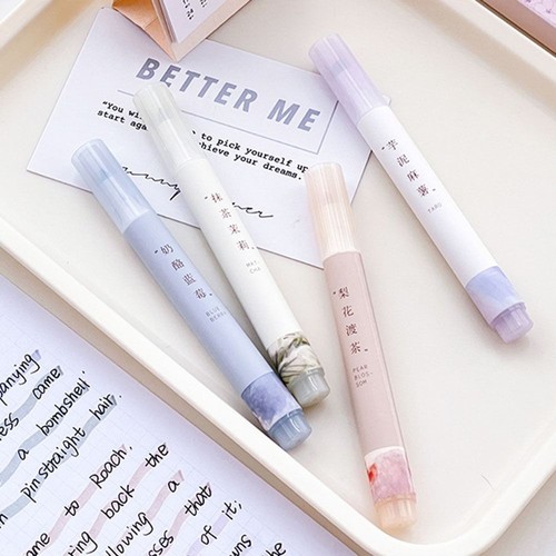 4pcs/Set Fresh Color Highlighter Pen DIY Color Ledger Pen School Office ...