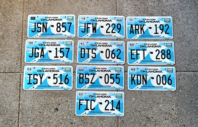 10 OKLAHOMA GRAPHIC LICENSE PLATE TAG DECOR BULK COST SET LOT OIL STATE ...
