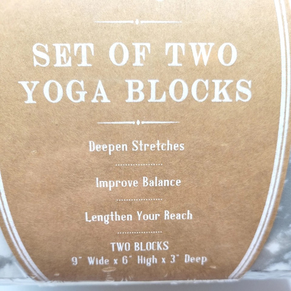 Oak & Reed. SET OF TWO (2) YOGA BLOCKS. NEW FACTORY SEALED! Each One 9 ...