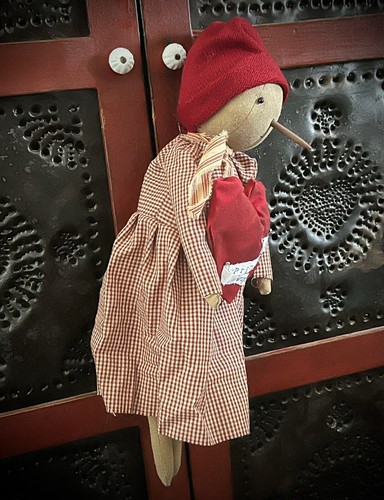 GP Grubby Primitive Snowman Country Farm Rag Doll w Valentine Heart ...