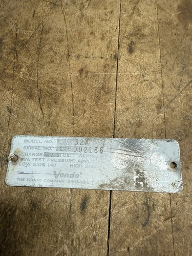 Vintage Vendo V132A Soda Coke Coca Cola Vending Machine Metal ID Tag ...