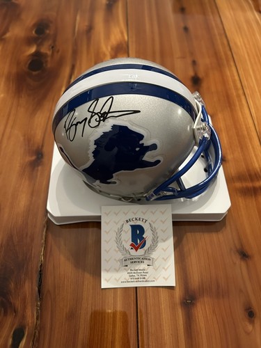Barry Sanders Signed Riddell Mini Helmet With Beckett Certificate | eBay