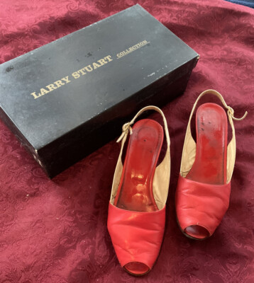 LARRY STUART collection VINTAGE Women’s RED Size 7 Heeled Strap Shoes ...