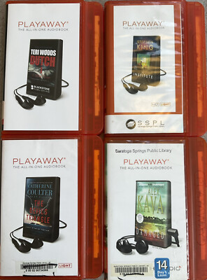 PLAYAWAY AUDIO Books - LOT of 4 SciFi Fiction (King, Coulter, Kava ...