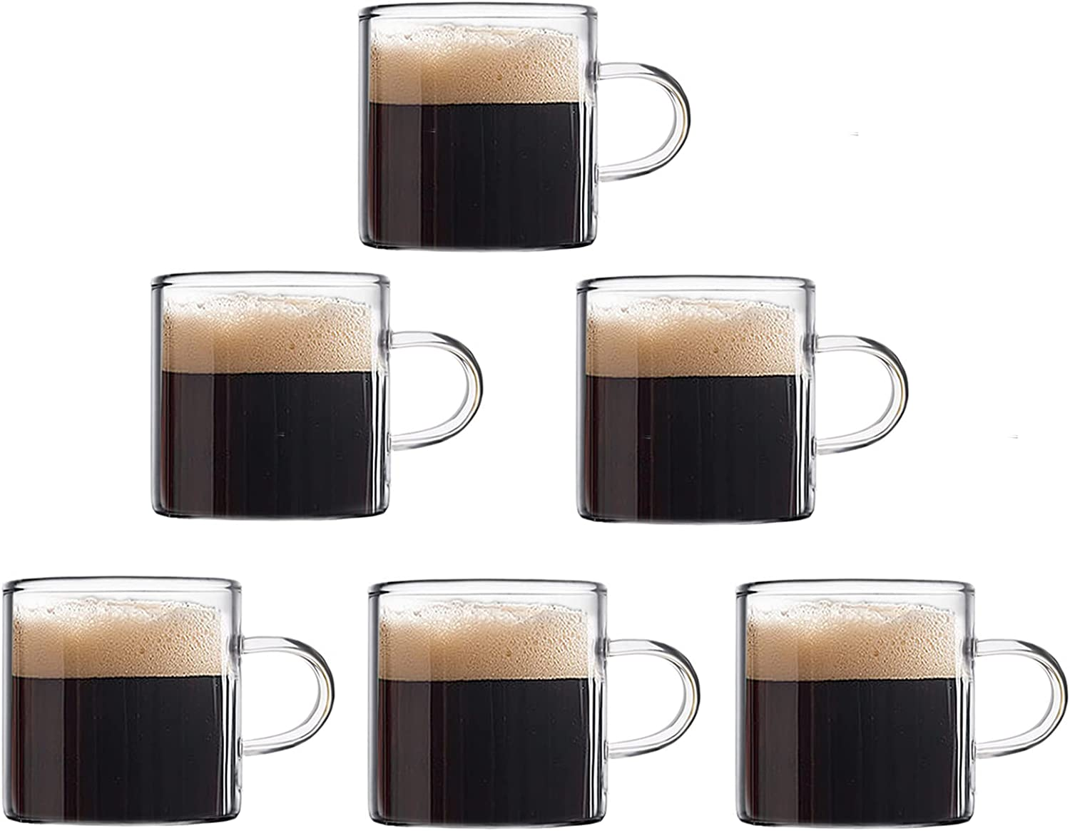 Mini Espresso Cups Set of 6 (Buy 4, Get 2 Free), 4 Oz Glass Espresso ...