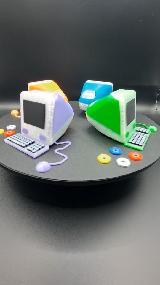 Mini Apple iMac G3 Computer Diorama Doll House Size Desk Art 1990's ...