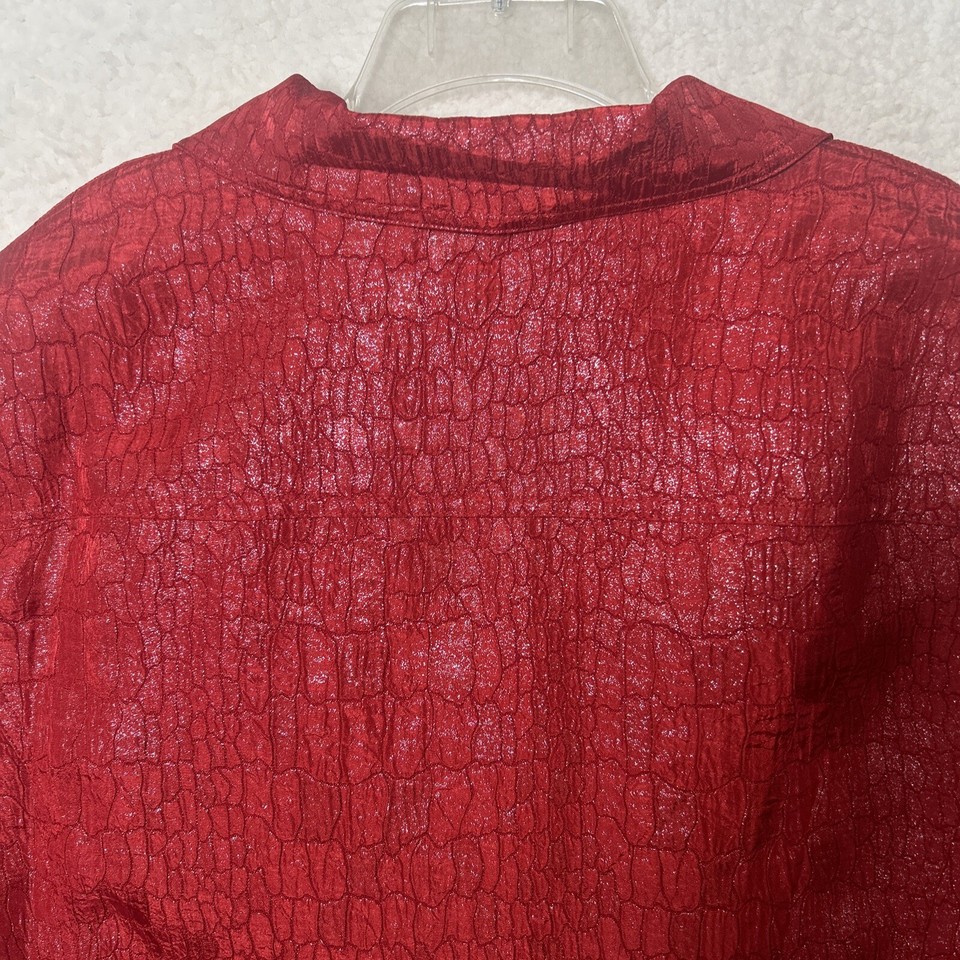 Erin London Women's Size 2X Red Snakeskin Pattern Lined Jacket ...