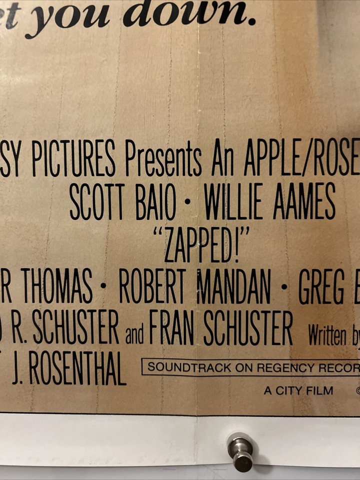 ZAPPED Original One Sheet Movie Poster - 1982 - SCOTT BAIO | eBay