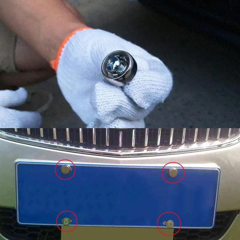 Circular Chrome Anti-theft Screws Alloy Number Plate Fixing Nut | eBay