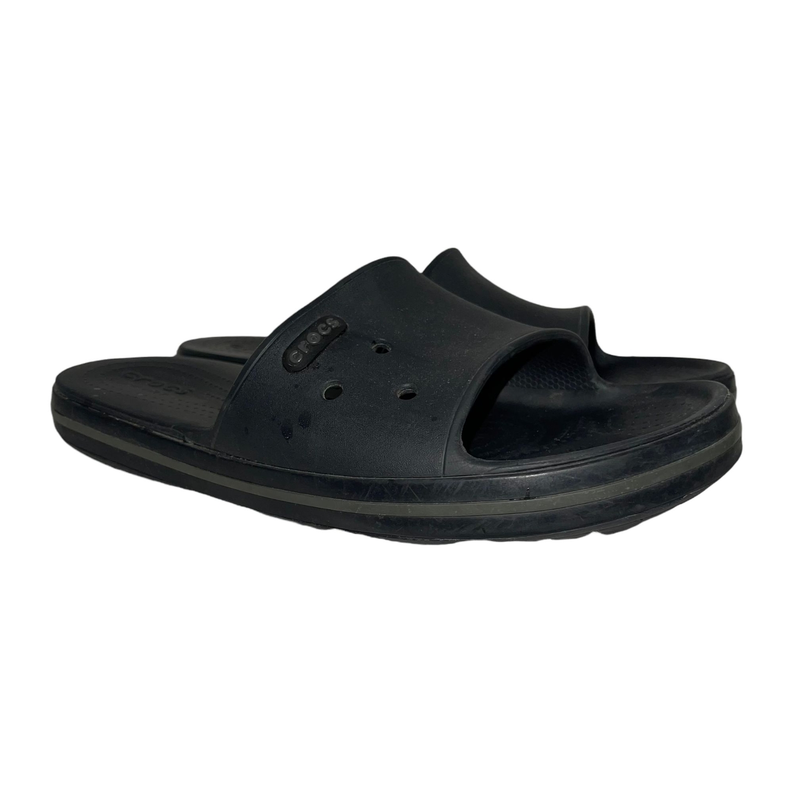 Crocs Iconic Comfort Platform Black Thick Sole Slides… - Gem
