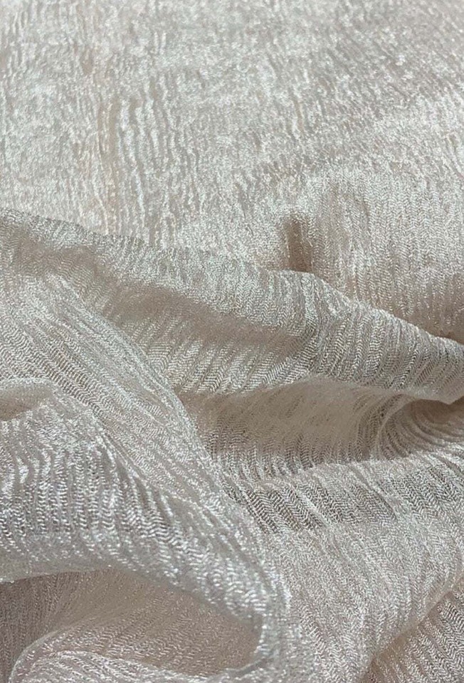 Silk poly metallic Crinkled Organza Fabric, 30” wide, sold by the yard ...
