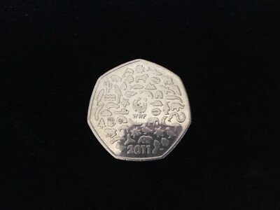 WWF WORLD WILDLIFE FUND 2011 50p 50TH Anniversary Circulated Coin Fifty ...
