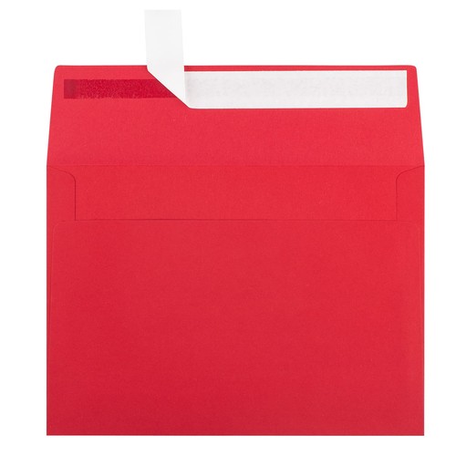 50 Pack Red Envelopes, 5 x 7 Inch A7 Card Invitation Postcard Envelopes ...