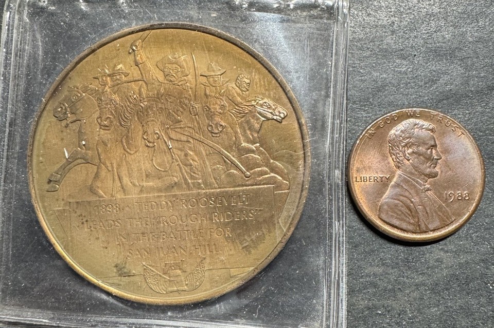 Vintage Theodore Teddy Roosevelt Large Medal Token - 26th President ...