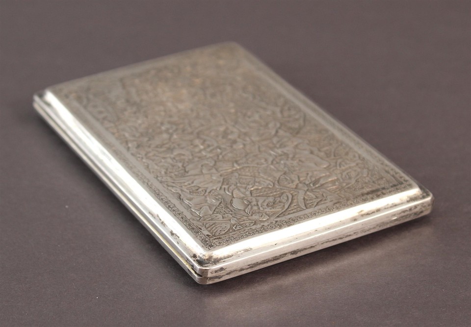 Antique Hallmarked Middle-Eastern Hand-Engraved 800 Silver Cigarette ...