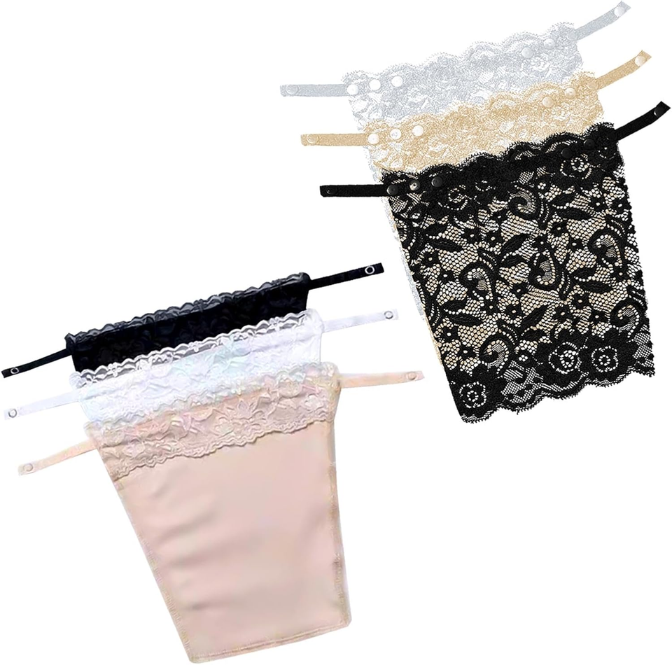 6 PCS Lady Clip-On Mock Camisole Bra Insert Overlay Modesty Panel Vest ...