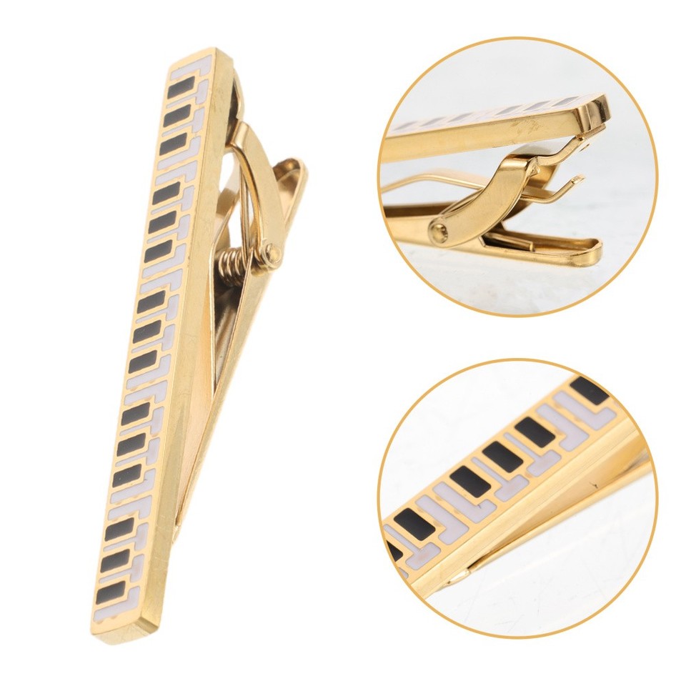 Music Note Tie Clip Titanium Steel Men’s Novelty - Piano Theme Design ...