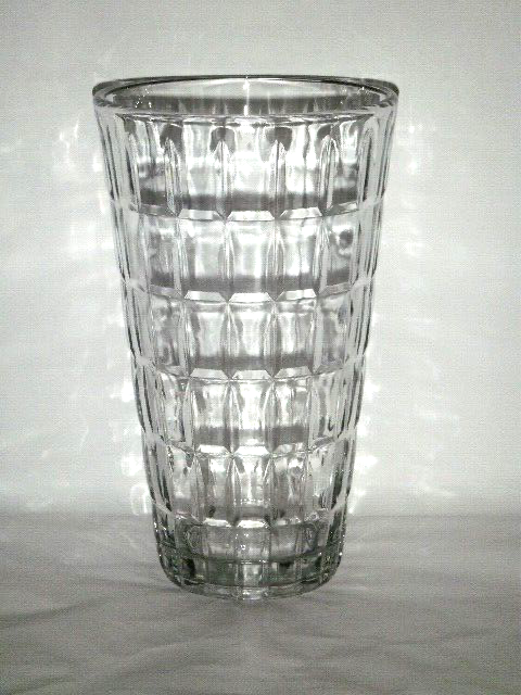 CHECKERED CLEAR 9" GLASS VASE SYNDICATE SALES 4239B USA WEDDING GUEST ...