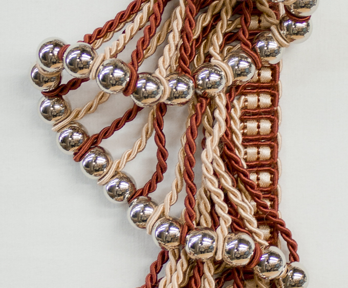 Red / Beige Beaded Rope FRINGE Trim 4" Drop DRAPERY / UPHOLSTERY Per ...