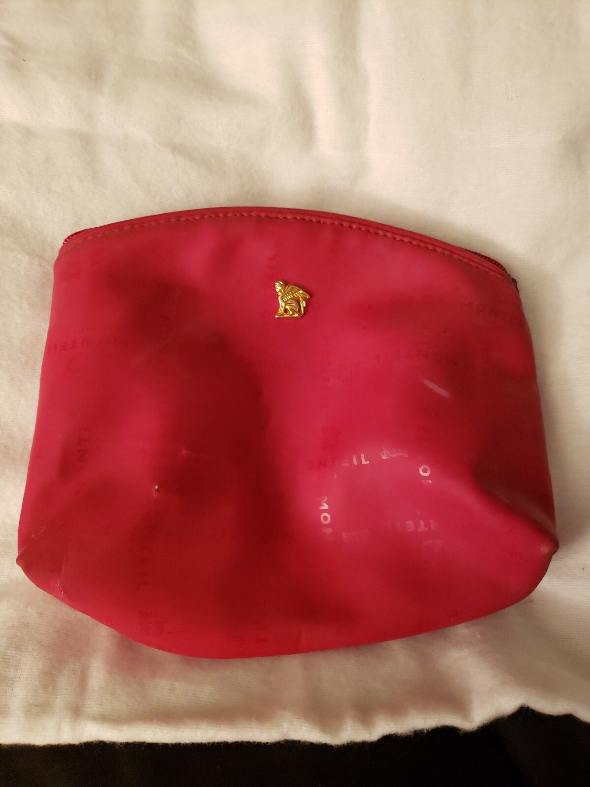 Monteil Paris Makeup Cosmetic Travel Bag Leather Red | eBay