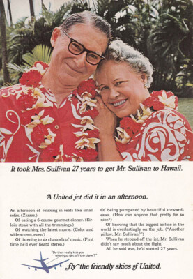1966 United Airlines: It Took Mrs Sullivan 27 Years Vintage Print Ad | eBay