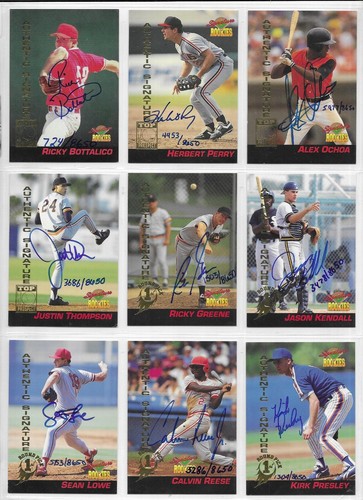 Sean Lowe 1994 SIGNATURE ROOKIES MLB BASEBALL AUTOGRAPH CARD #40 Red ...