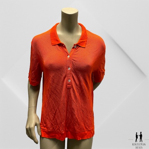 Toteme Womens Fine Knit Viscose Pullover Sweater Fire Red Orange Polo ...