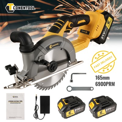 6900RPM Electric Circular Saw 165MM Multi-Purpose Cutting Tool with 21V ...